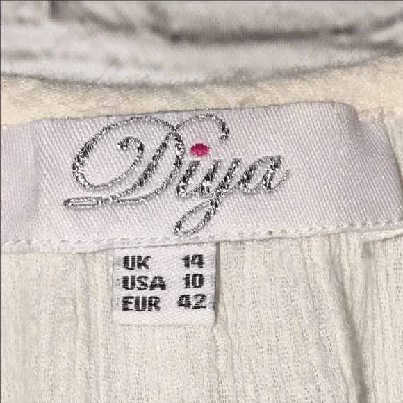 Diya | Dresses | Diya Cream Blue Embroidered Mini Dress | Poshmark